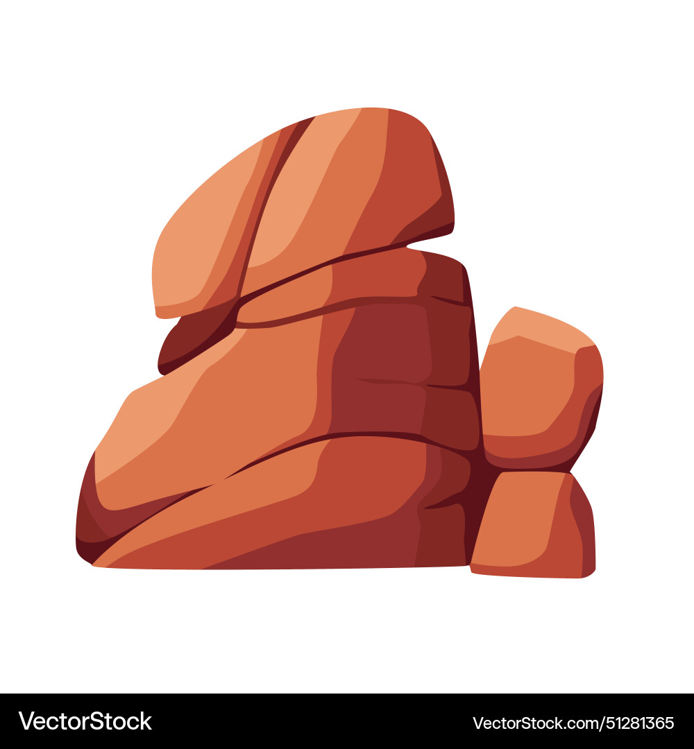 Huge desert rock cliff Royalty Free Vector Image