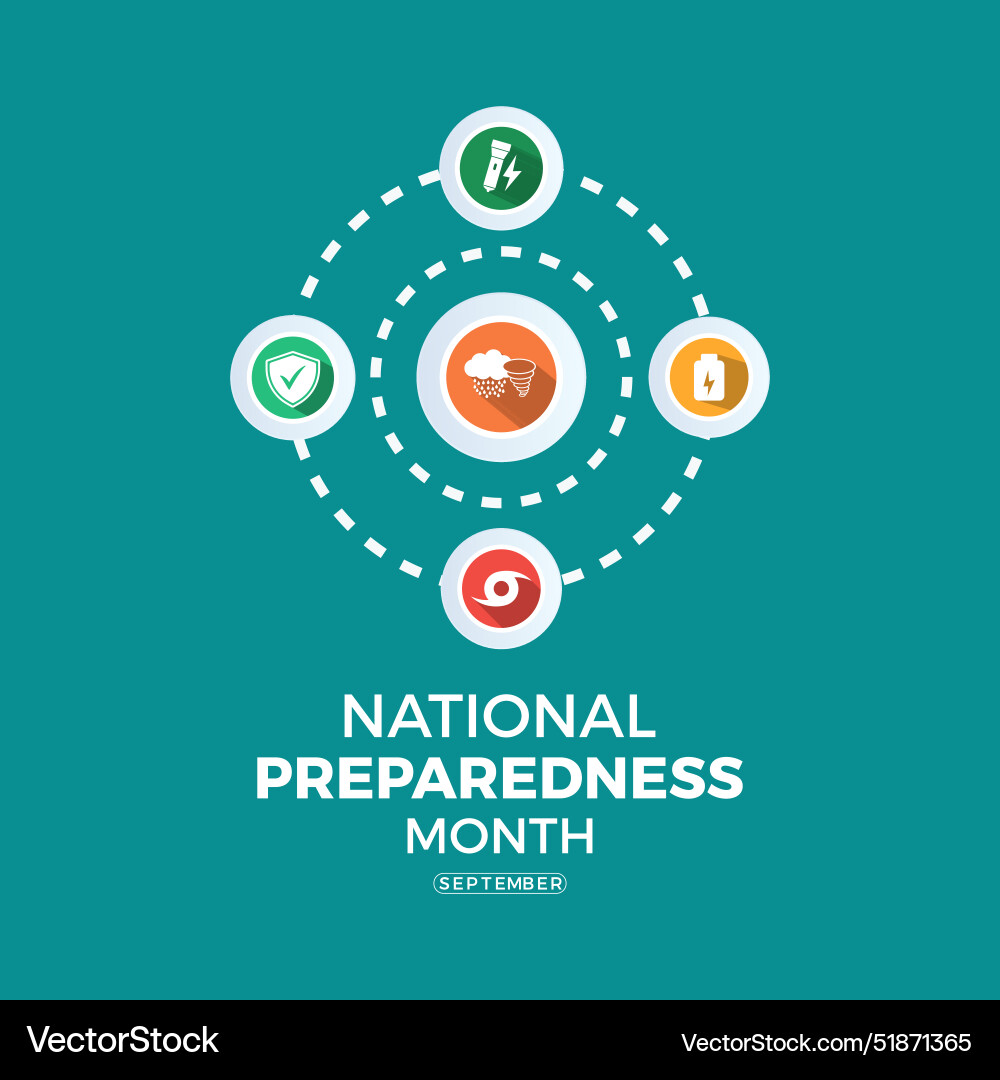 National preparedness month emergency concept Vector Image