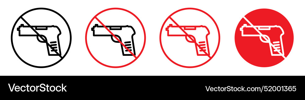 No gun icon depicting gun-free zones and safety Vector Image