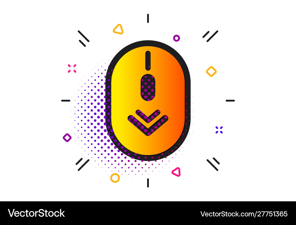 Scroll down mouse icon scrolling screen sign Vector Image