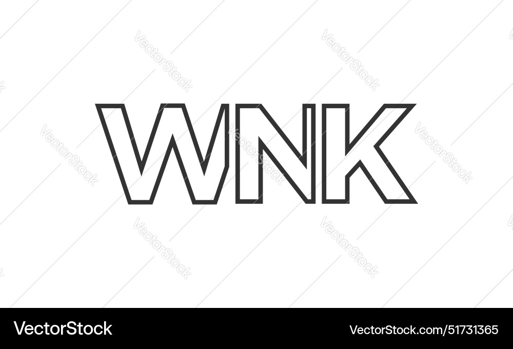 Wnk logo design template with strong and modern Vector Image