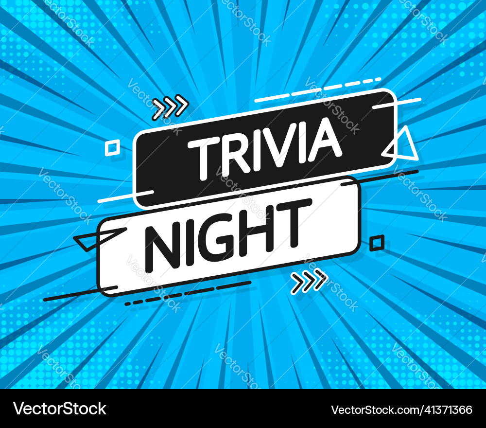 3D Trivia Night Banner Royalty Free Vector Image