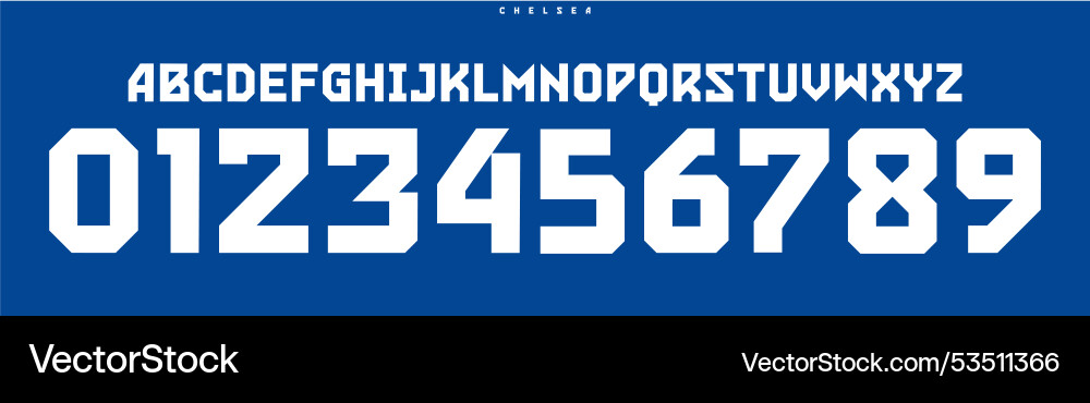 Athletic block typography bold geometric numbers Vector Image