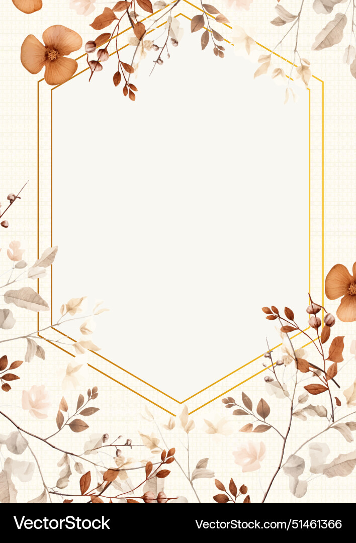 Brown and beige invitation background bouquet Vector Image