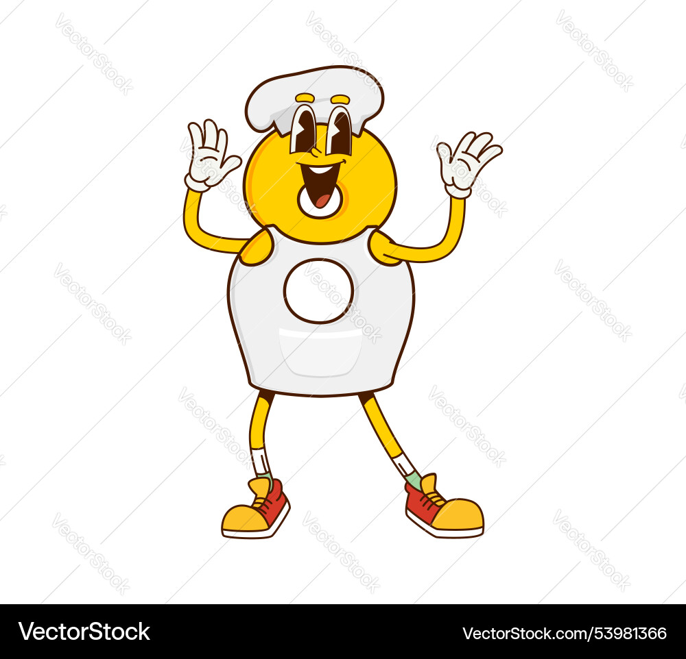 Cartoon math number eight chef groovy character Vector Image