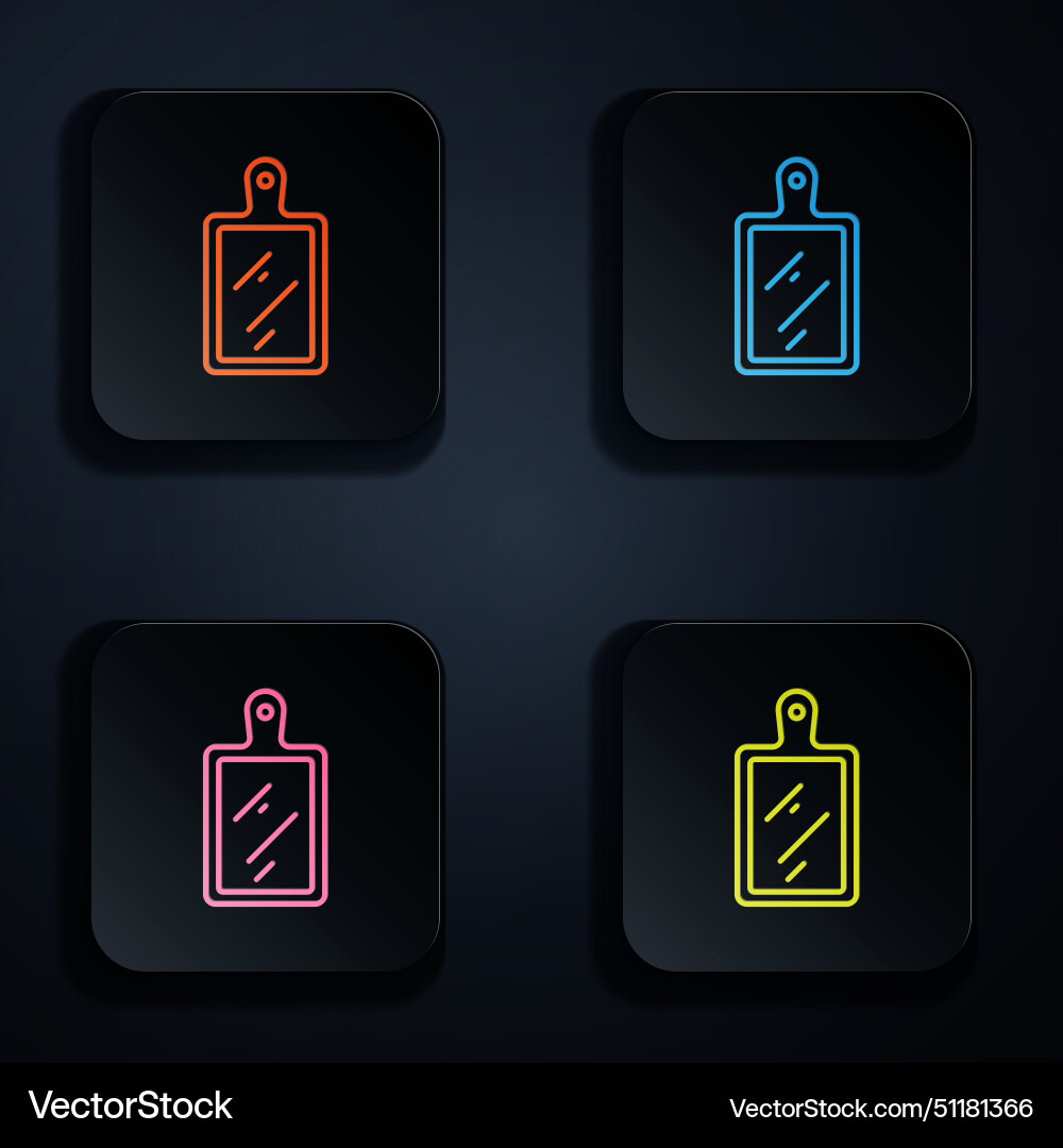 Color neon line cutting board icon isolated Vector Image