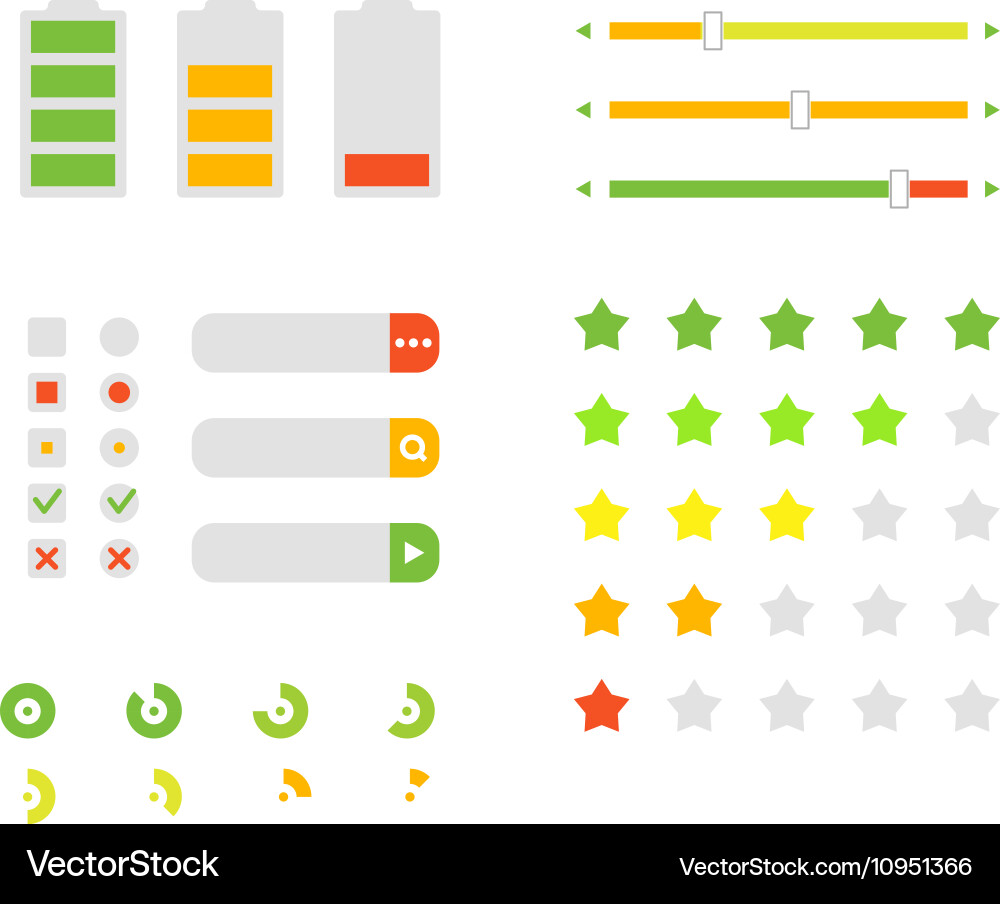 Different interface design elements flat Vector Image
