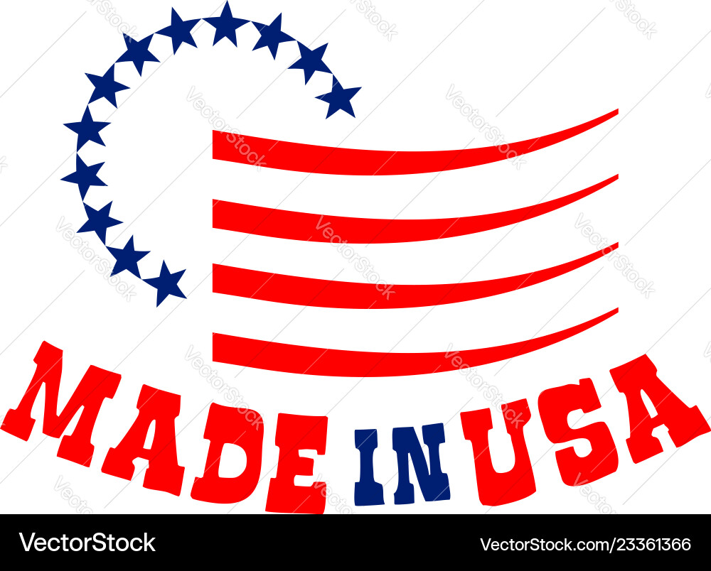 Emblem with stars made in usa Royalty Free Vector Image