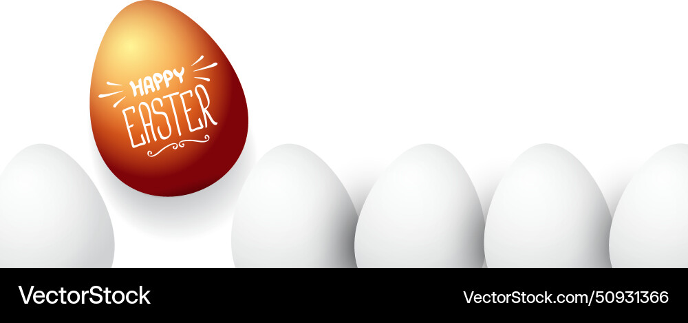 Happy easter horizontal banner with colorful Vector Image