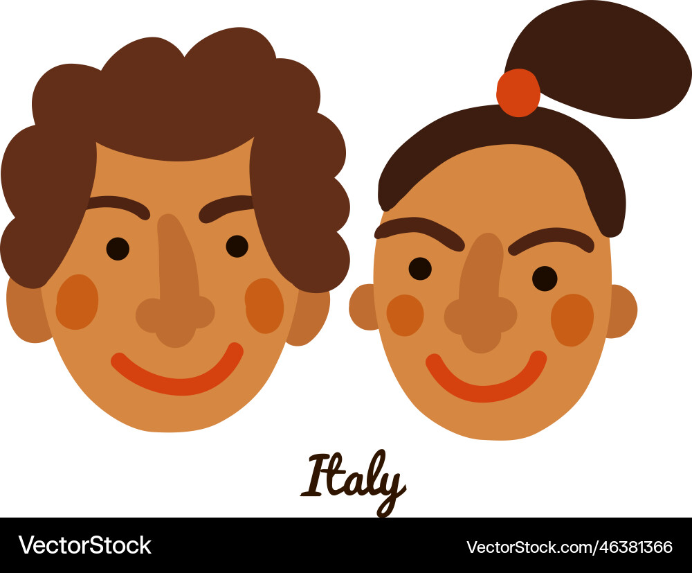 Human faces from italy Royalty Free Vector Image