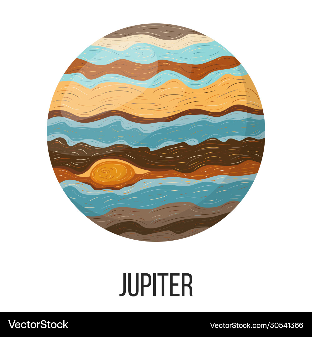 Jupiter planet isolated on white background Vector Image