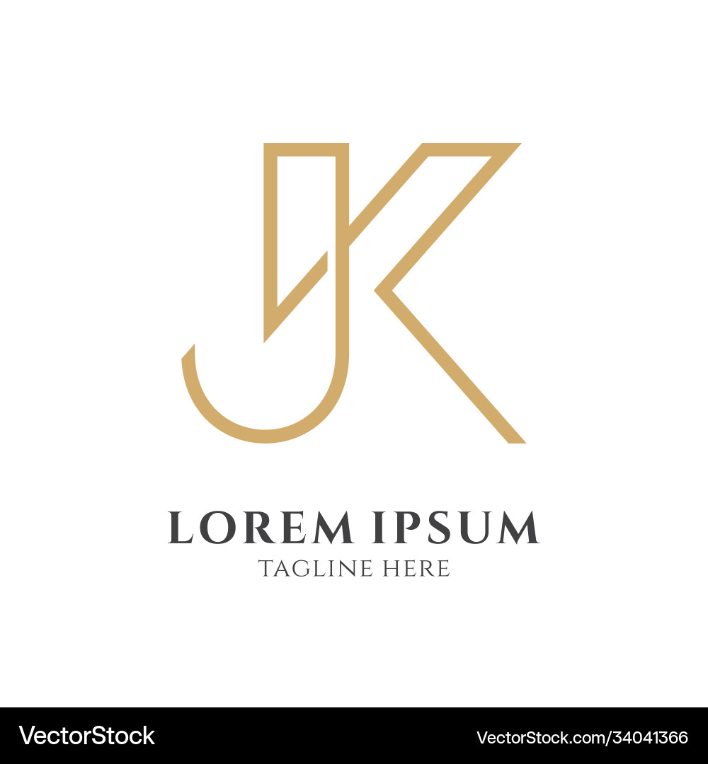 Letter j k logo Royalty Free Vector Image - VectorStock