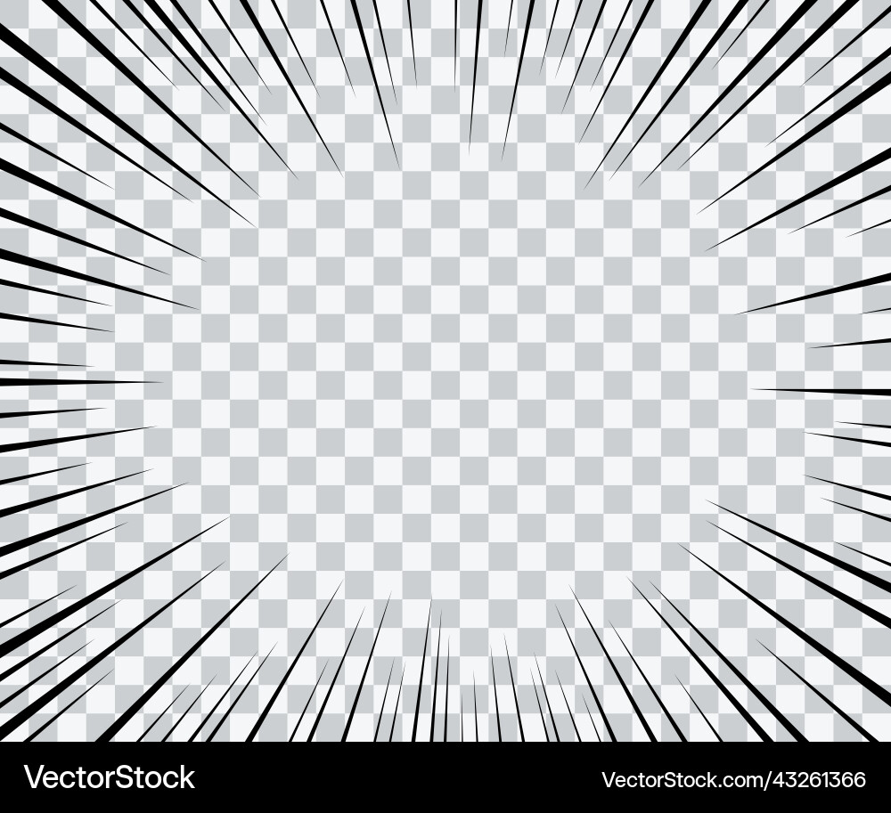 Manga speed burst frame radial anime lines Vector Image