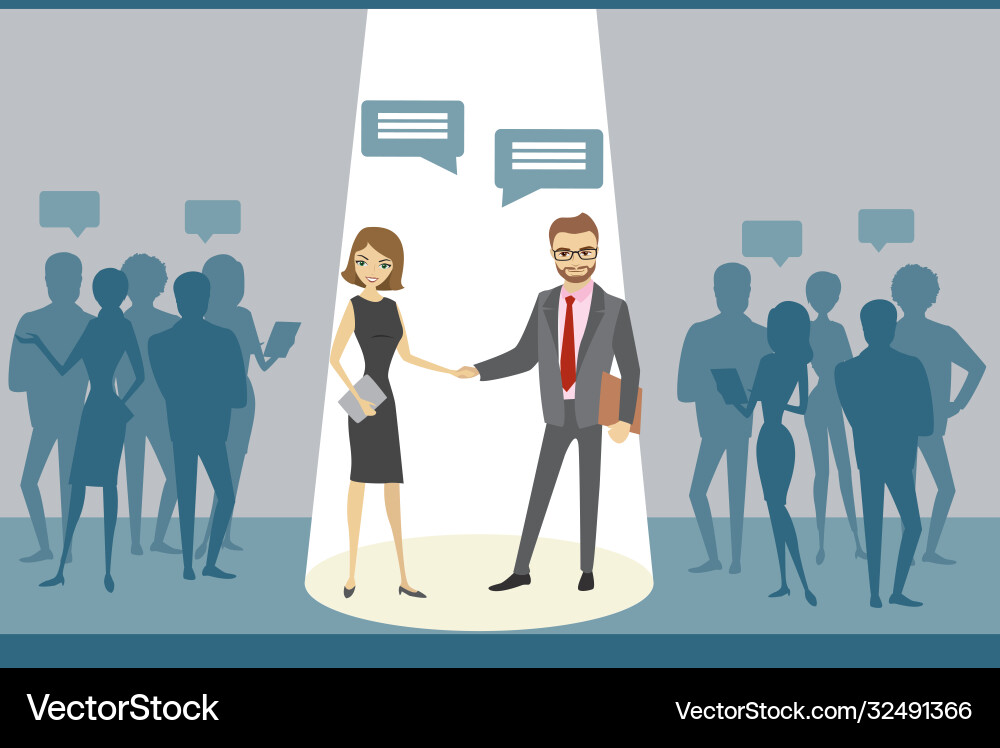 Negotiations between business groups successful Vector Image