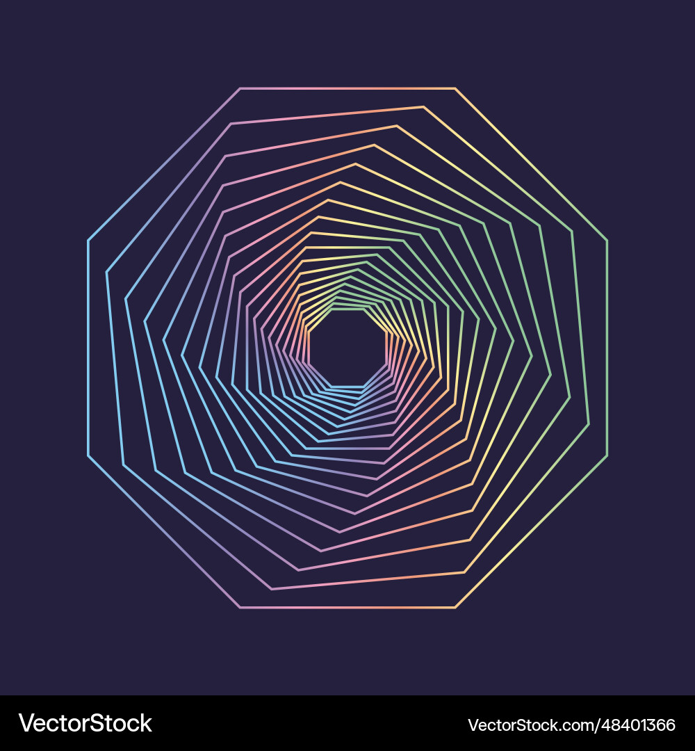 Polygon spiral whirlwind abstract geometric Vector Image