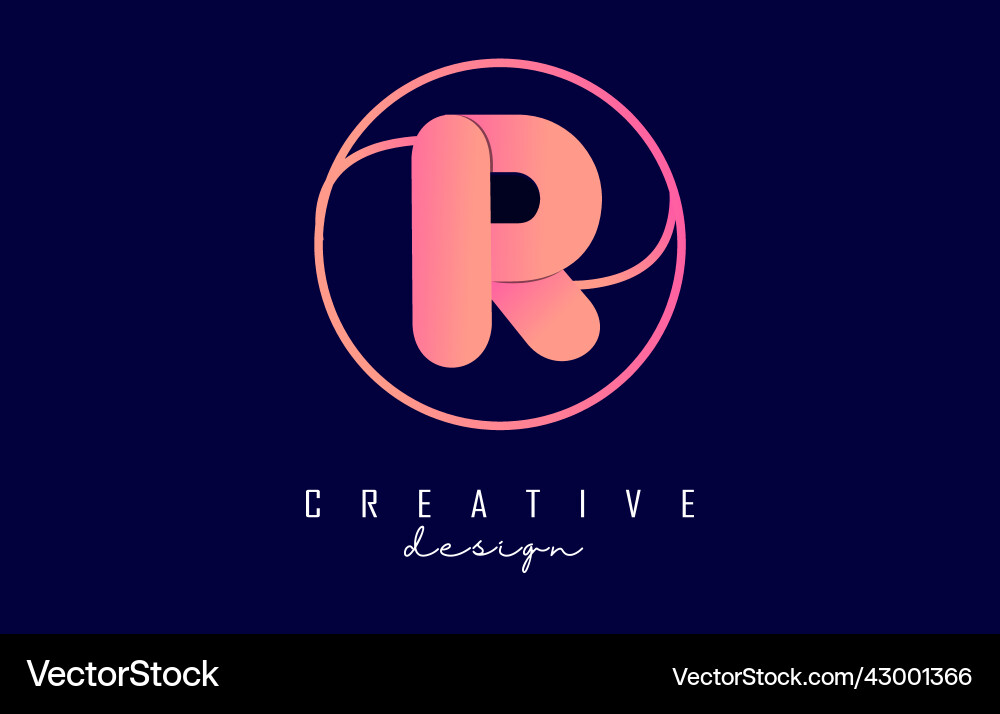 Schriftzug r Logo mit Kreisrahmen Lizenzfreies Vektorbild