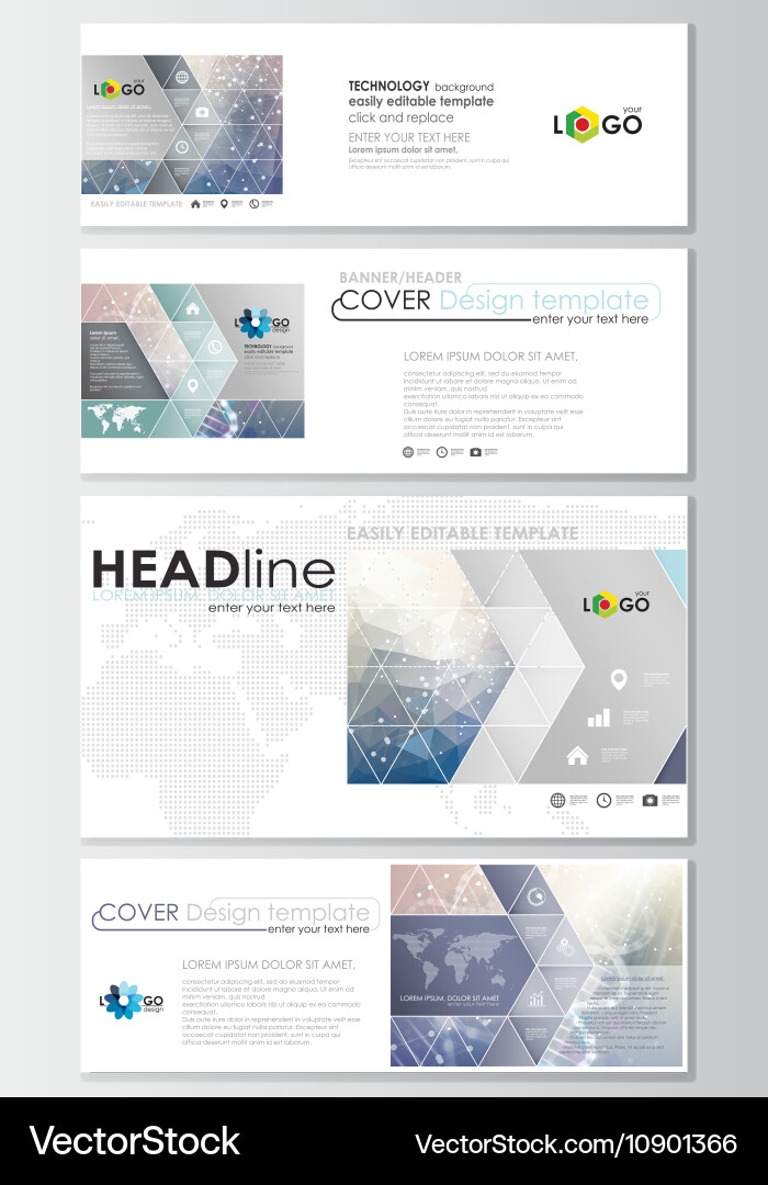 Social media and email headers set modern banner Vector Image