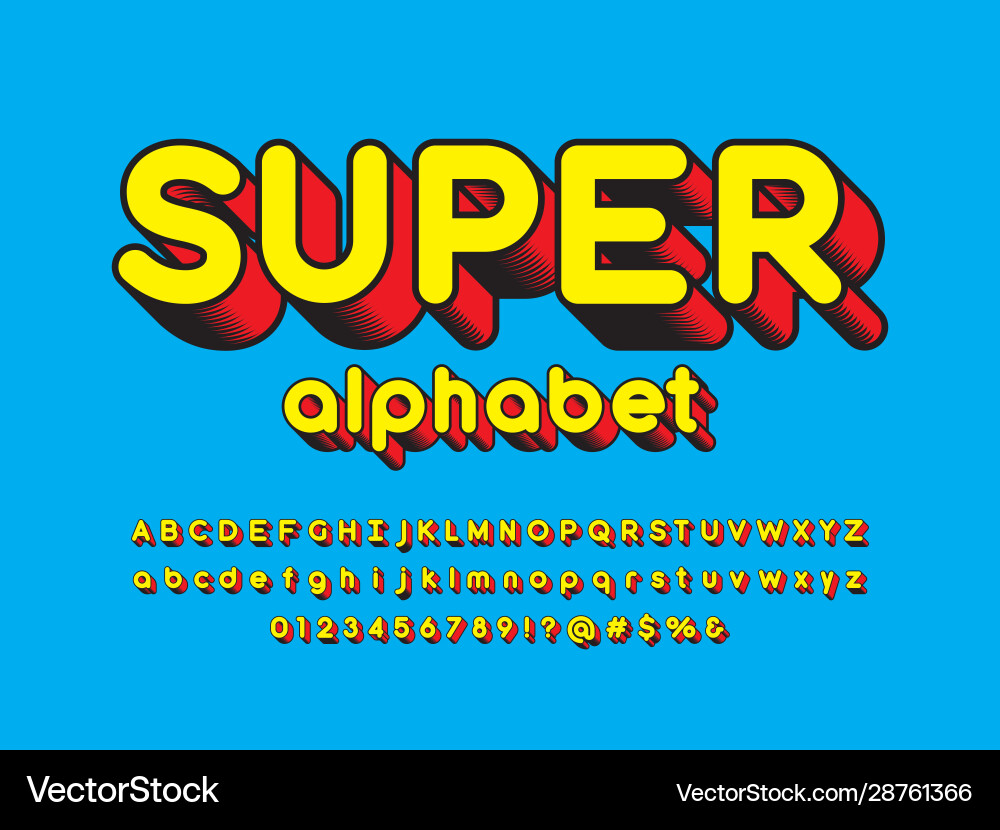Superhero font Royalty Free Vector Image - VectorStock