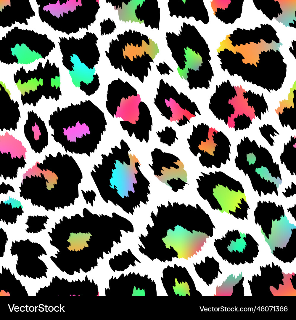 Trendy neon leopard seamless pattern Royalty Free Vector