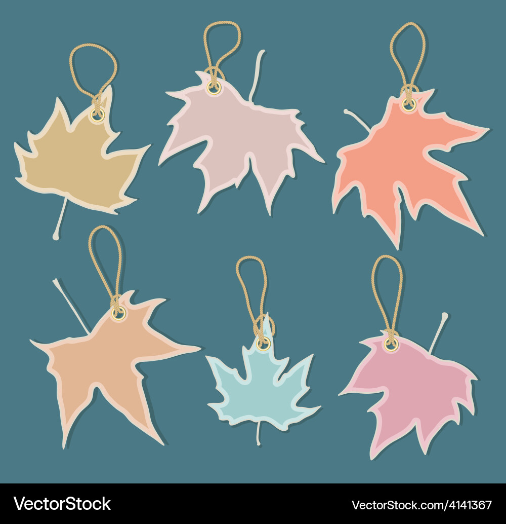 Autumn Leaf Labels Royalty Free Vector Image - VectorStock