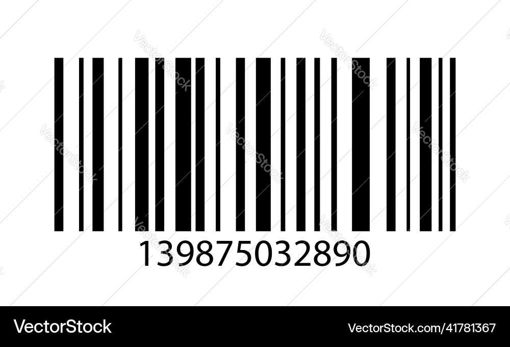Barcode of product in supermarket sample Vector Image