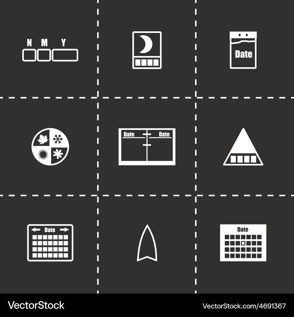Calendar icon set Royalty Free Vector Image - VectorStock