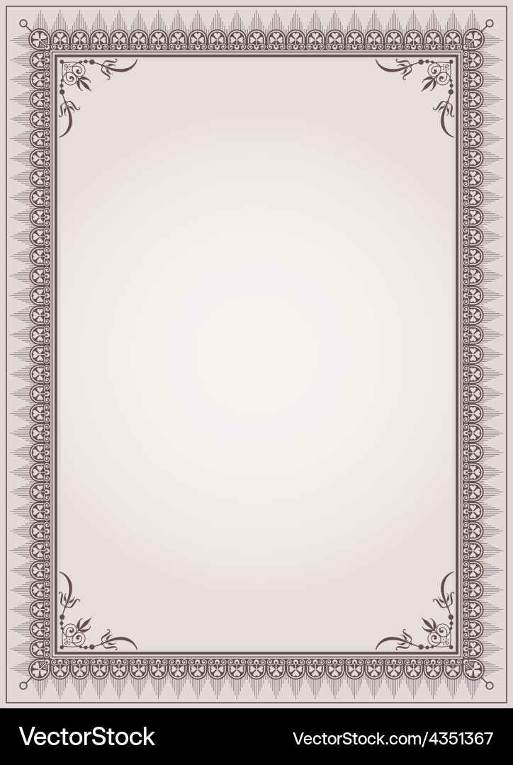 Elegant Vintage Border Frame Royalty Free Vector Image