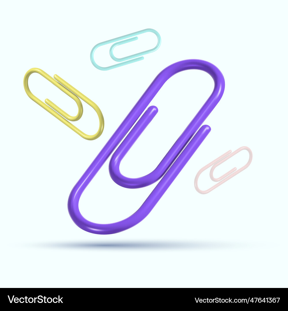 Falling down colorful paper clips Royalty Free Vector Image