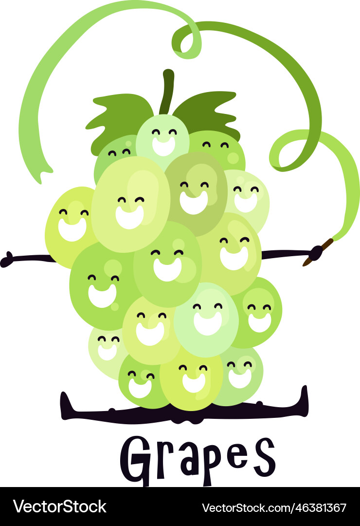 Funny grapes sport Royalty Free Vector Image - VectorStock