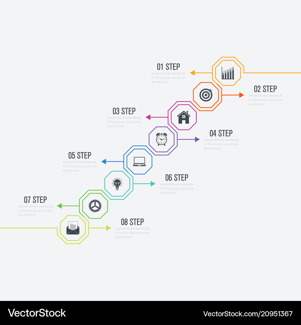 Infographics 8 options Royalty Free Vector Image