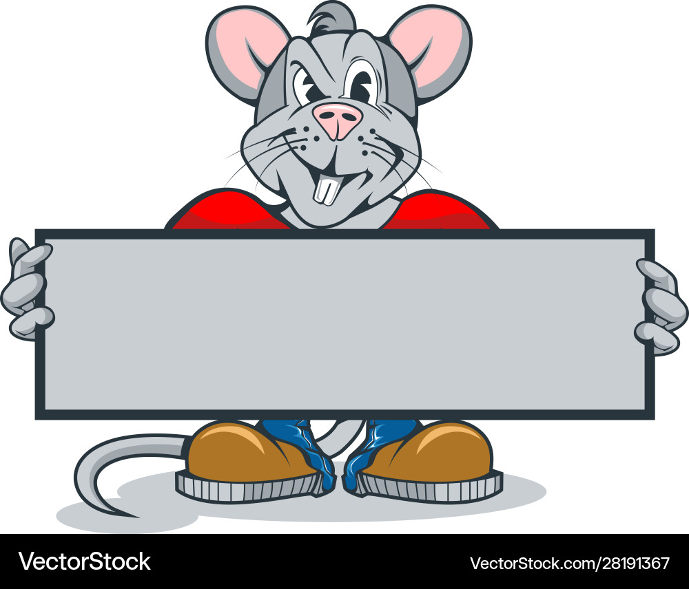 Rats with a sign in their hands for your text Vector Image