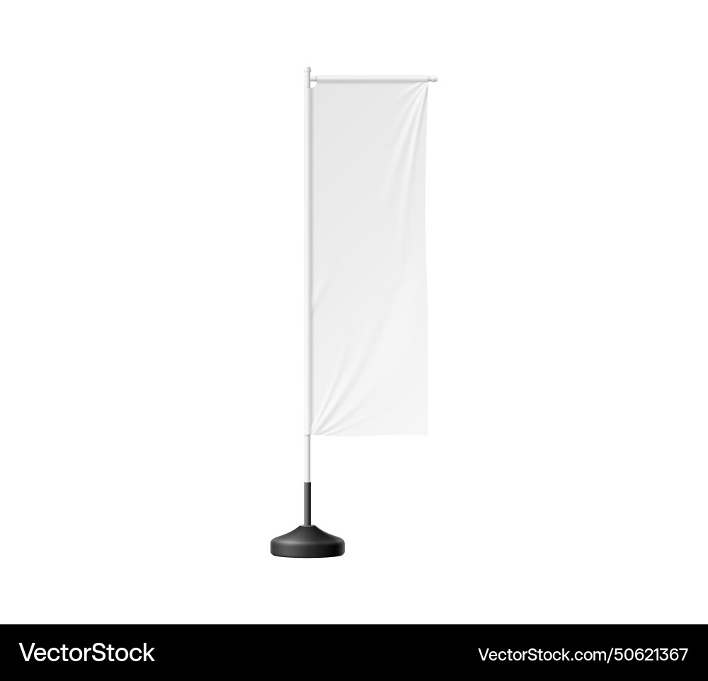 Realistic banner beach flag rectangular billboard Vector Image