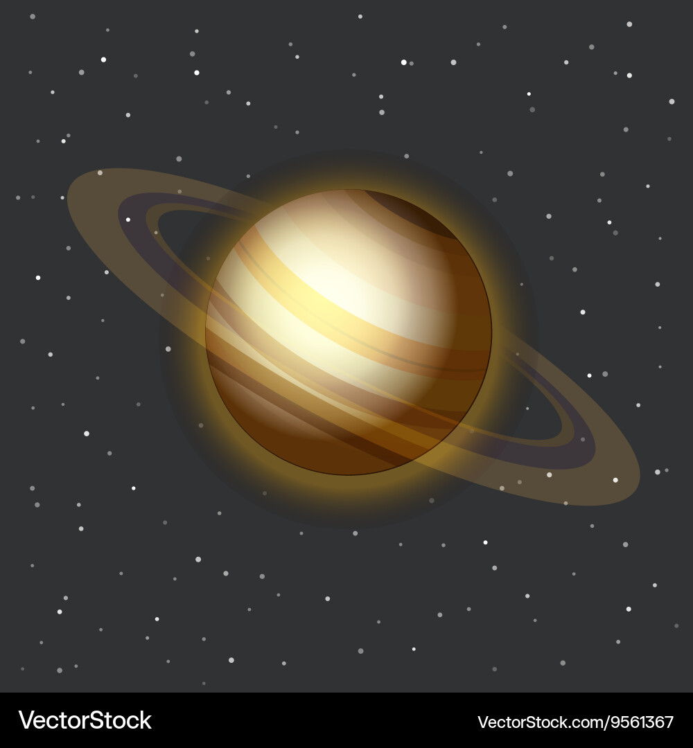 Saturn in space Royalty Free Vector Image - VectorStock