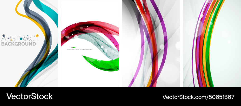 Set of colorful wave posters Royalty Free Vector Image