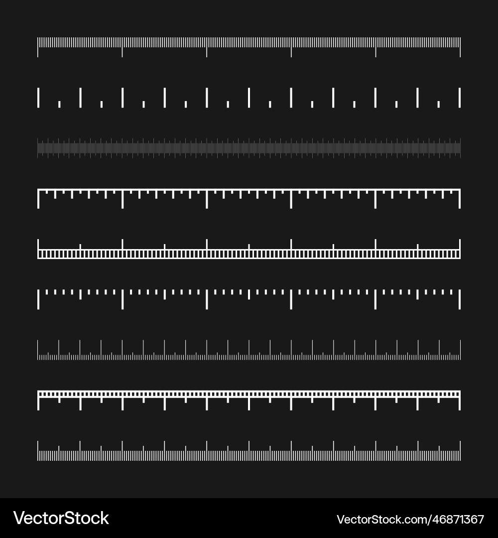 Various measurement scales with divisions Vector Image