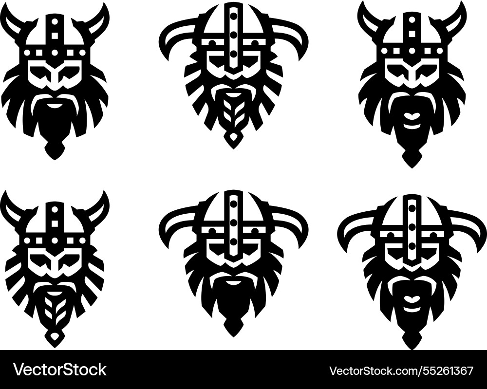 Viking logo set Royalty Free Vector Image - VectorStock