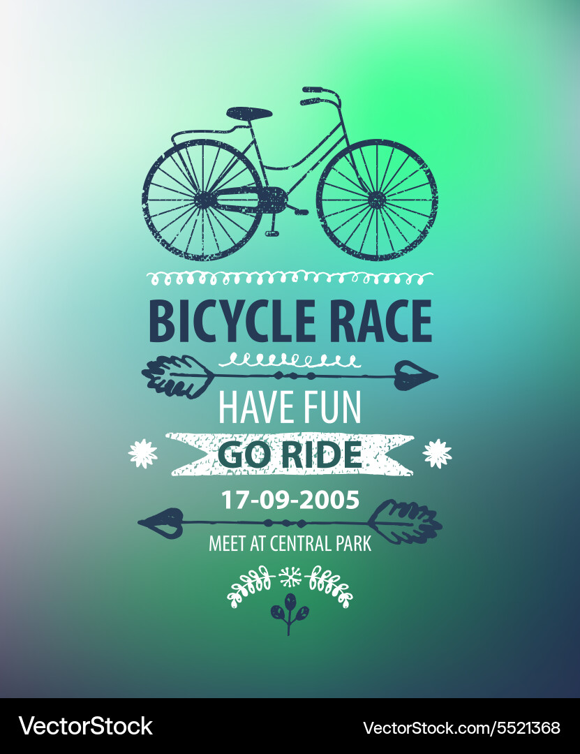 Bicycle poster bike race banner Royalty Free Vector Image