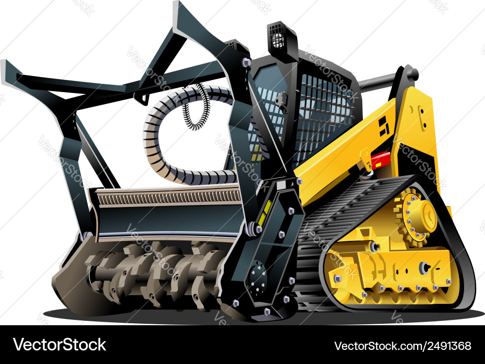Cartoon land clearing mulcher Royalty Free Vector Image