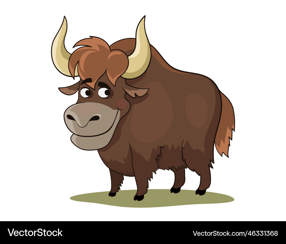 Cartoon yak cute animal Royalty Free Vector Image