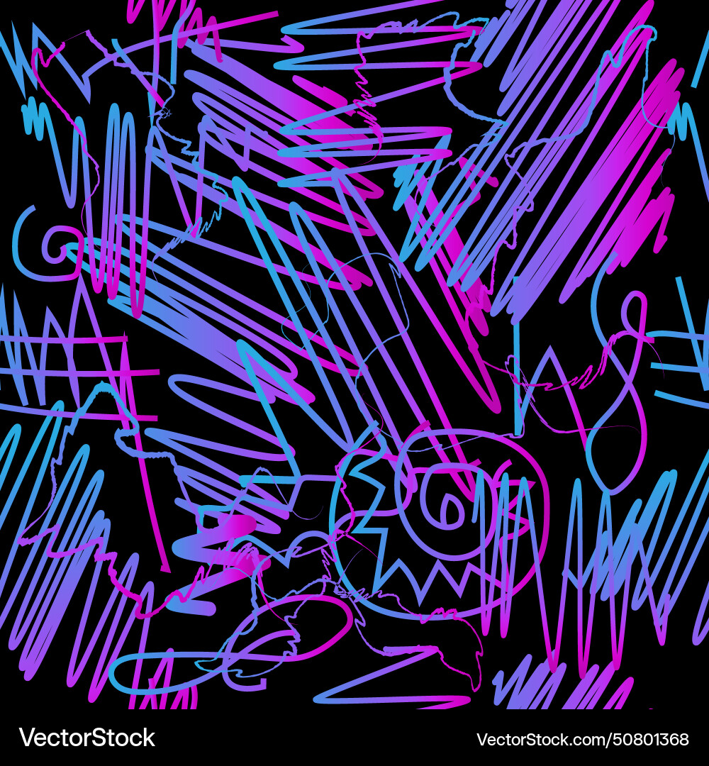 Doodles seamless pattern with hand drawn hatches Vector Image