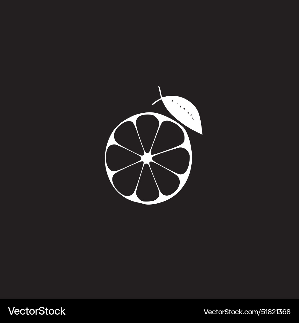 Lemon - black and white Royalty Free Vector Image