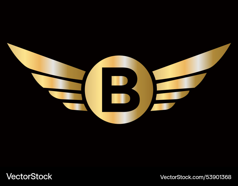 Letter b transportation logo design wing symbol Vector Image