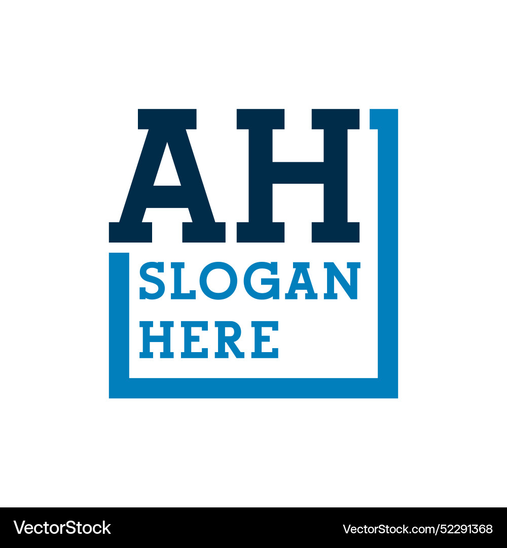 Minimal initials logo letters a and h ah initial Vector Image