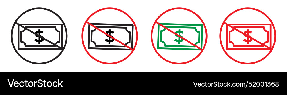 No money icon line art Royalty Free Vector Image