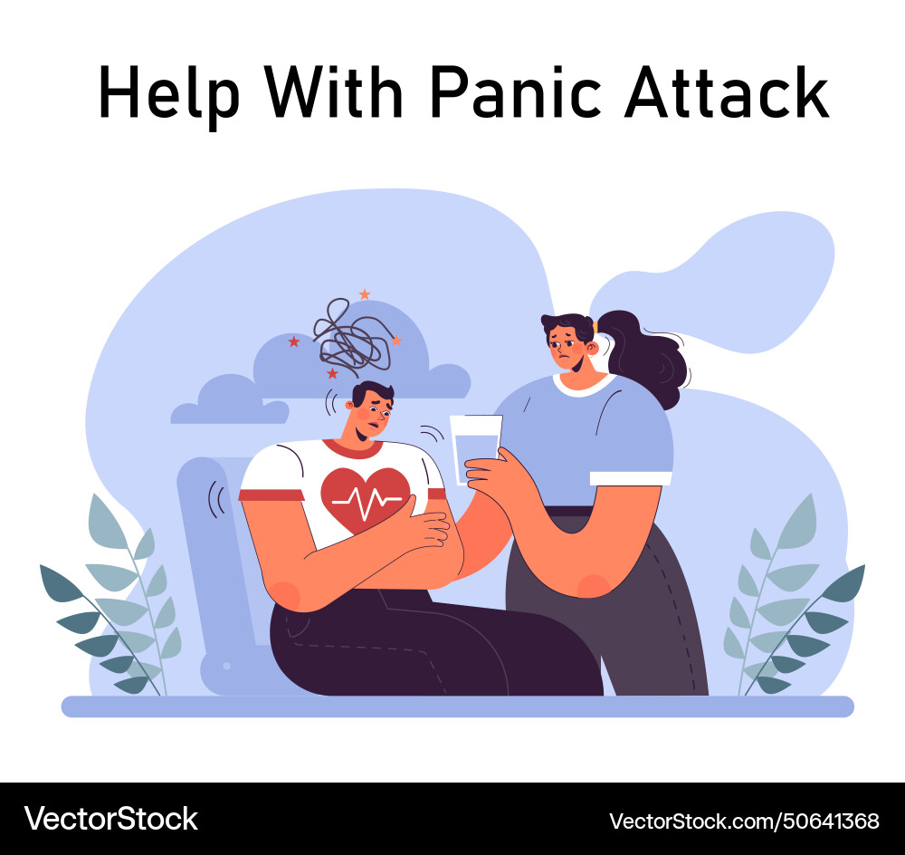 Panic attack mental health disorder phobia Vector Image