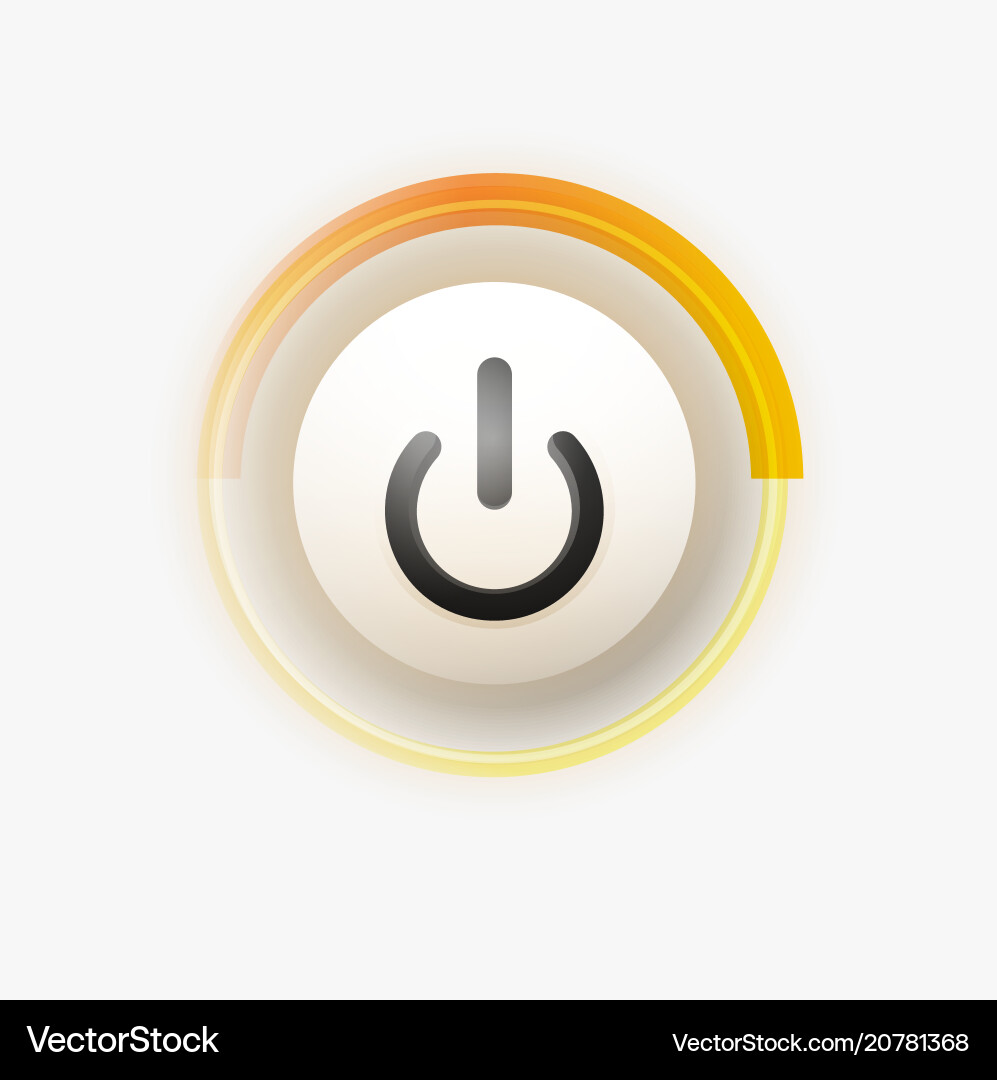 Power button technology logo digital art techno Vector Image
