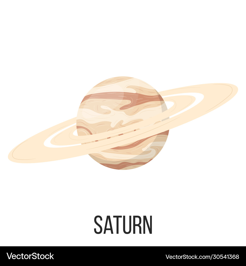 Saturn planet isolated on white background Vector Image