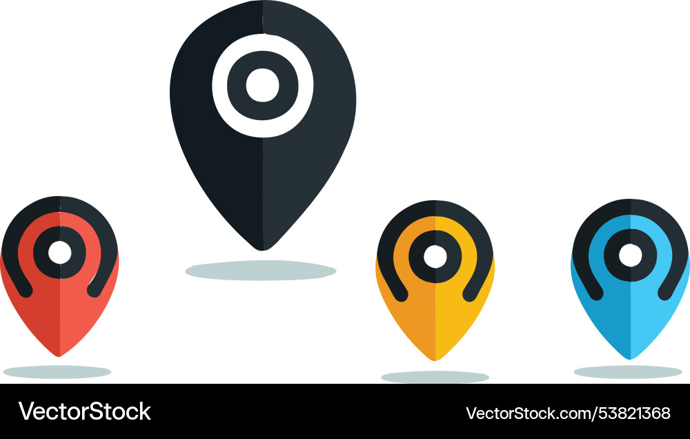 Set von Symbolen für die auf der Karte markierten Punkte