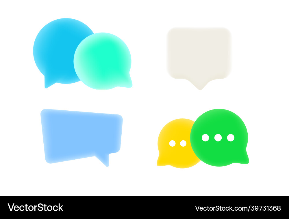 Speech clouds isolated on white background Vector Image