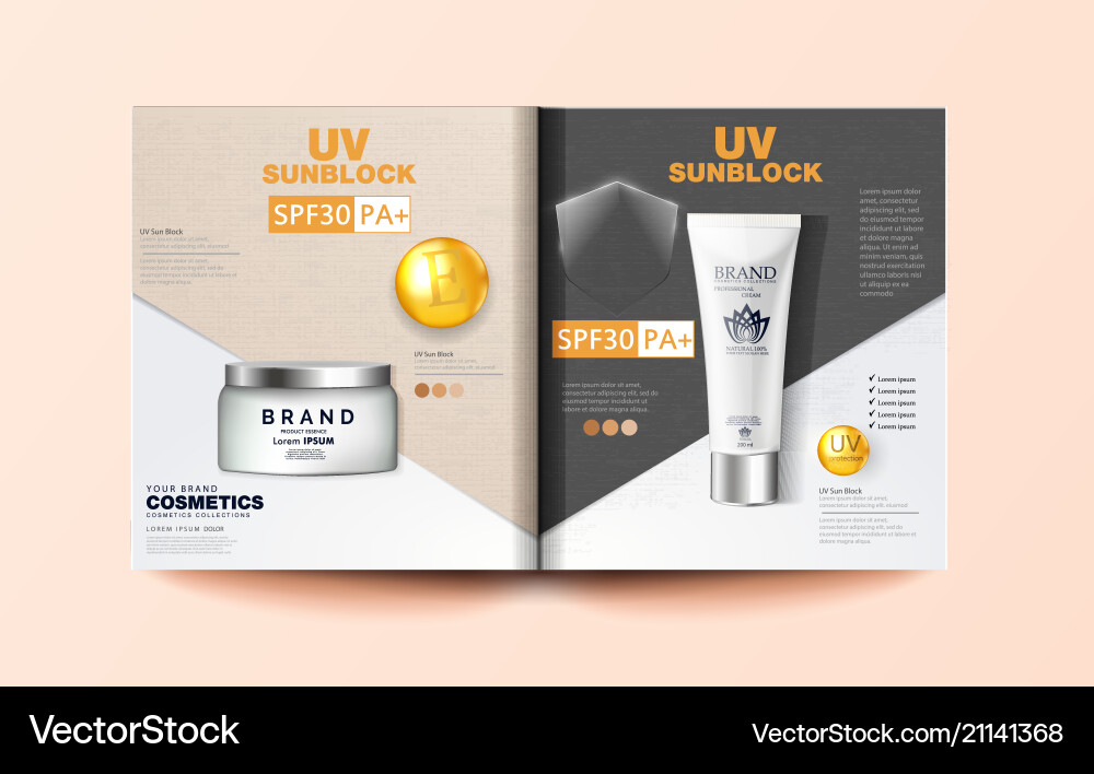 Sunscreen advertising poster information uv Vector Image
